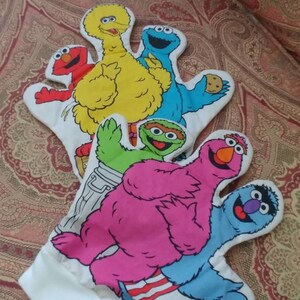 Vintage 90s Applause Sesame Street Character Gloves - 1993 Cotton ...