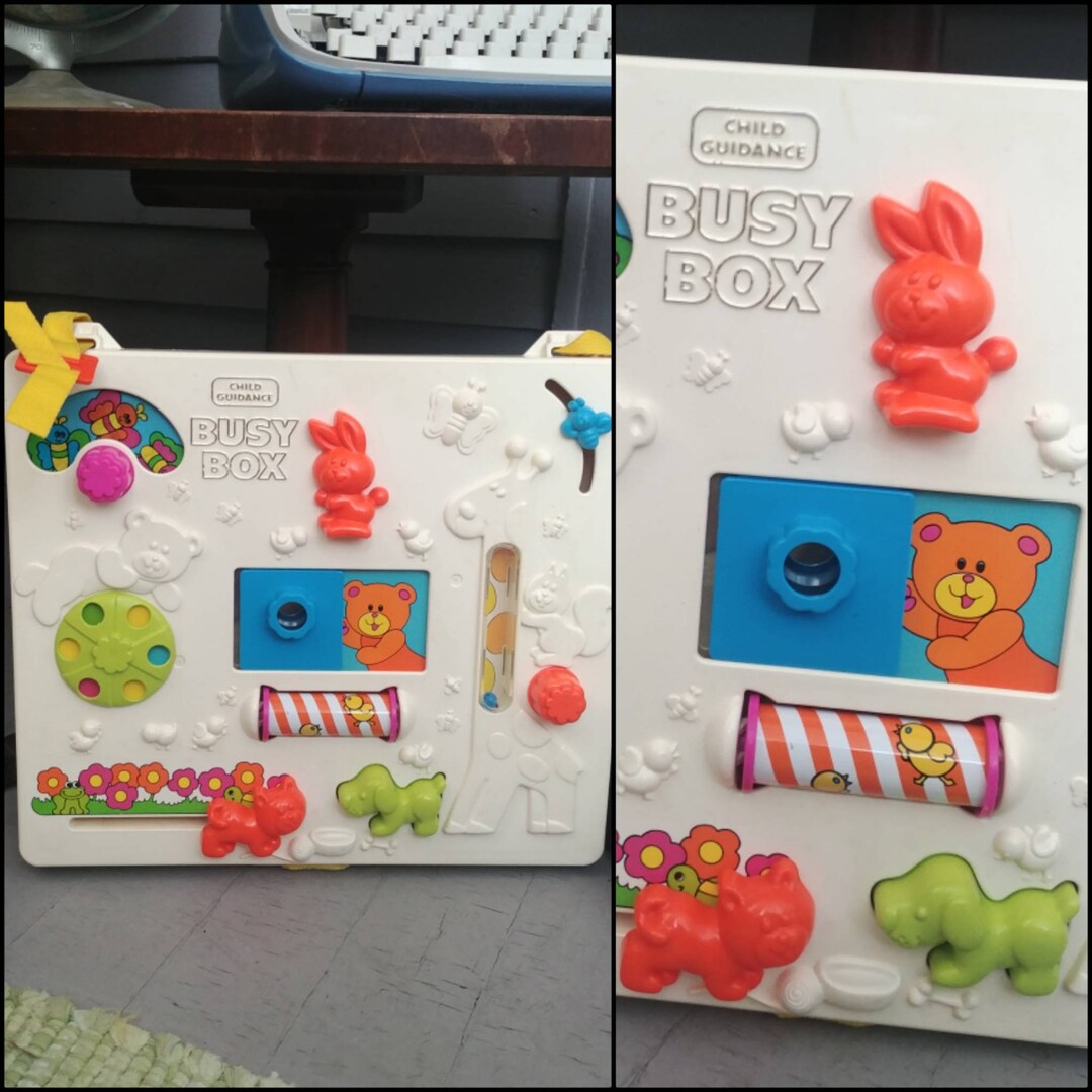 Vintage 80s Playskool Child Guidance Busy Box - 1986 Hasbro Baby ...