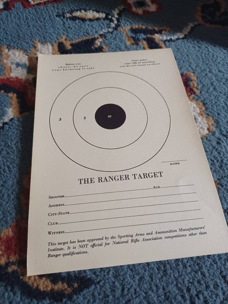 3 Vintage 50s NRA Ranger Rifle Sport Targets Double Side - Etsy