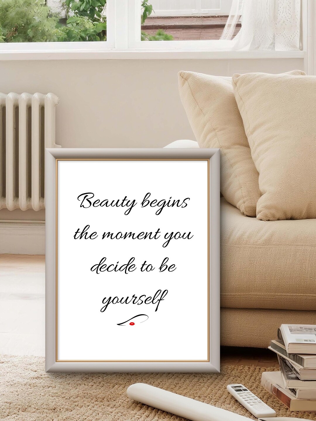 Coco Chanel Quote Poster – Black Script Typography “beauty Begins the ...