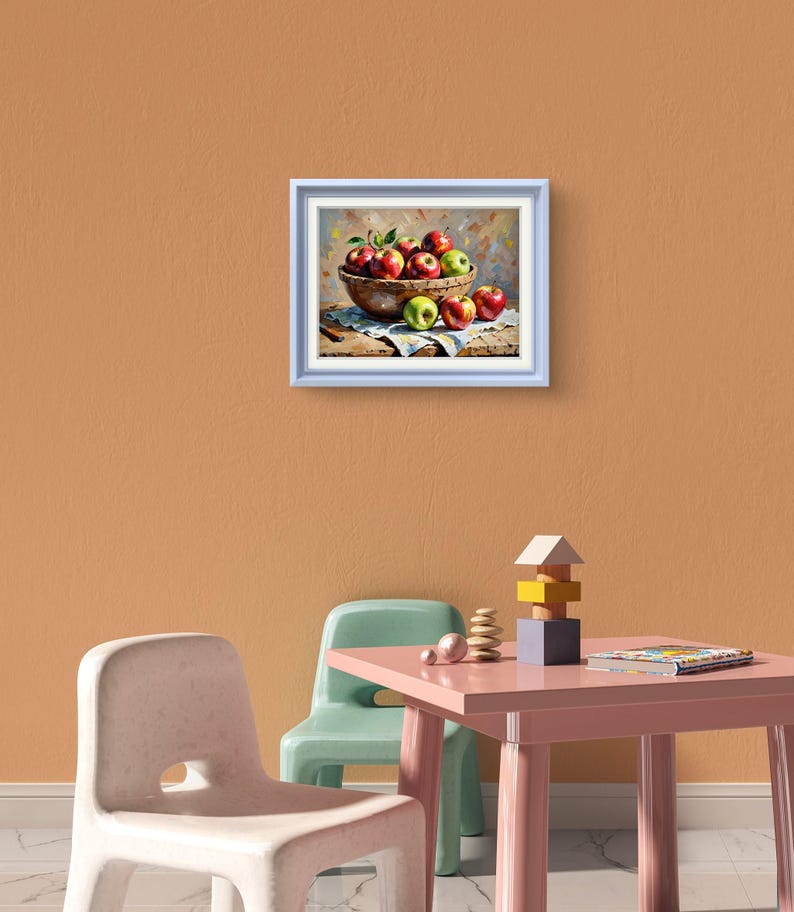 Apple Oil Painting Print: Rustic Kitchen Still Life (digital Download ...