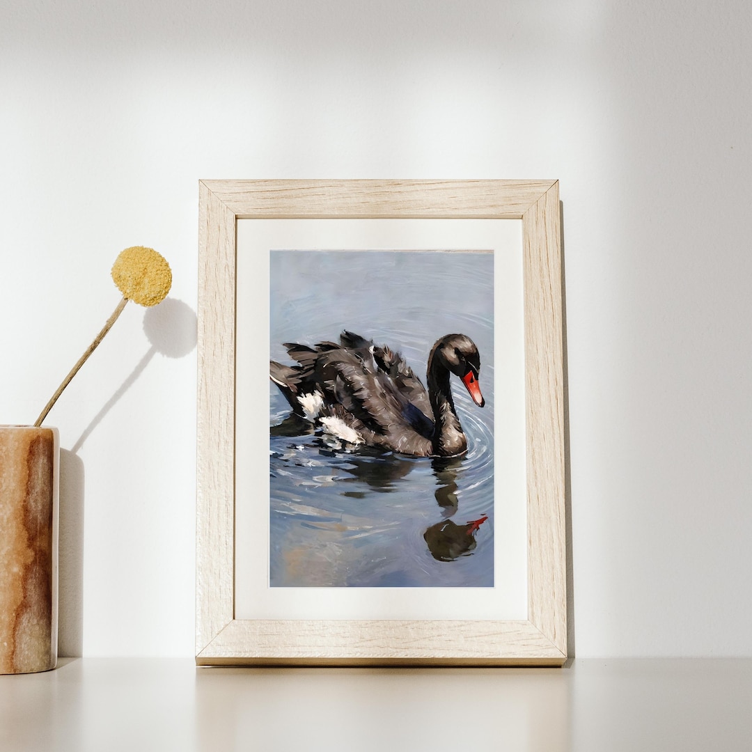Black Swan Dreamcore Print: Elegant Cottagecore Wall Art (digital ...