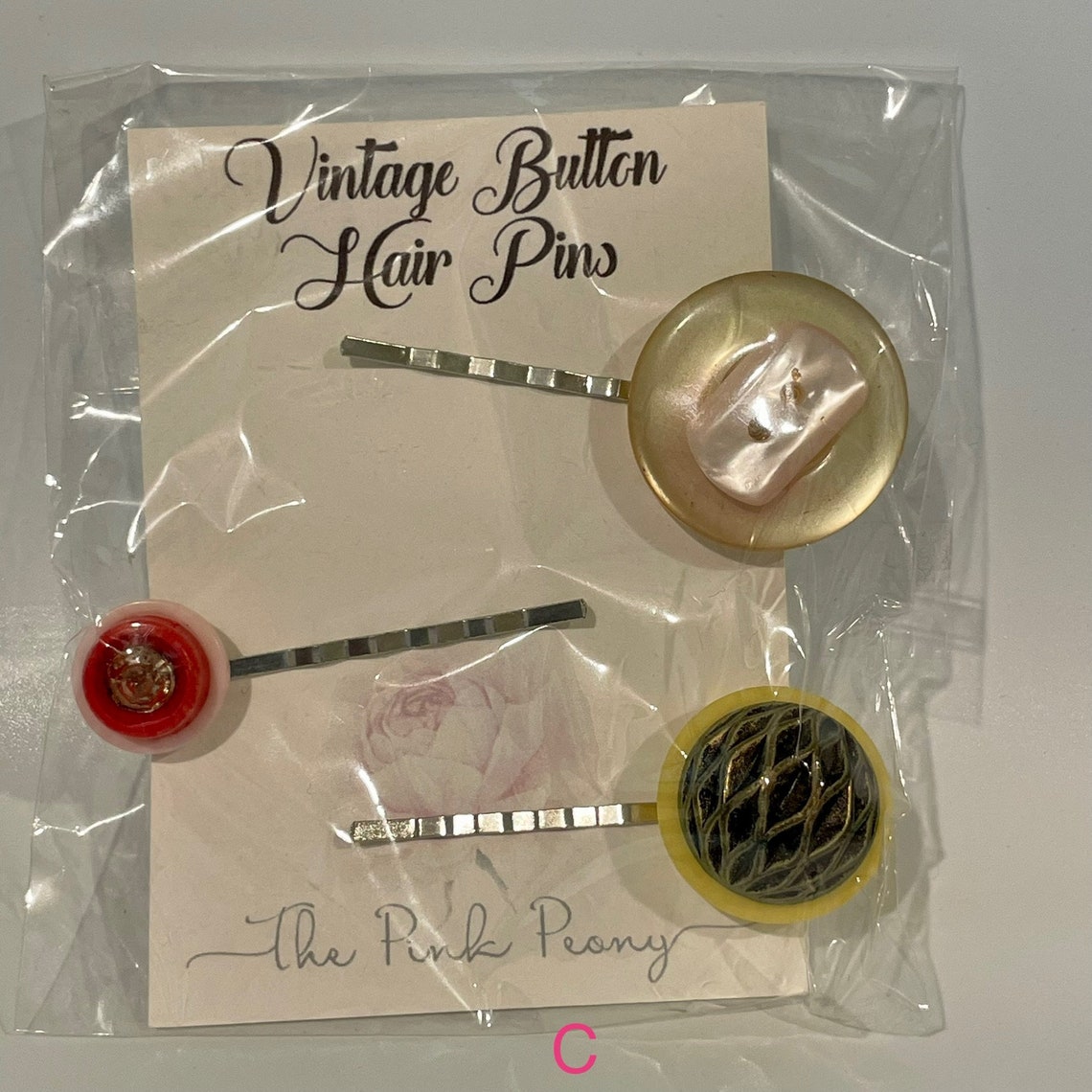 Vintage Button Hair Clips / Vintage Button Bobby Pins / - Etsy