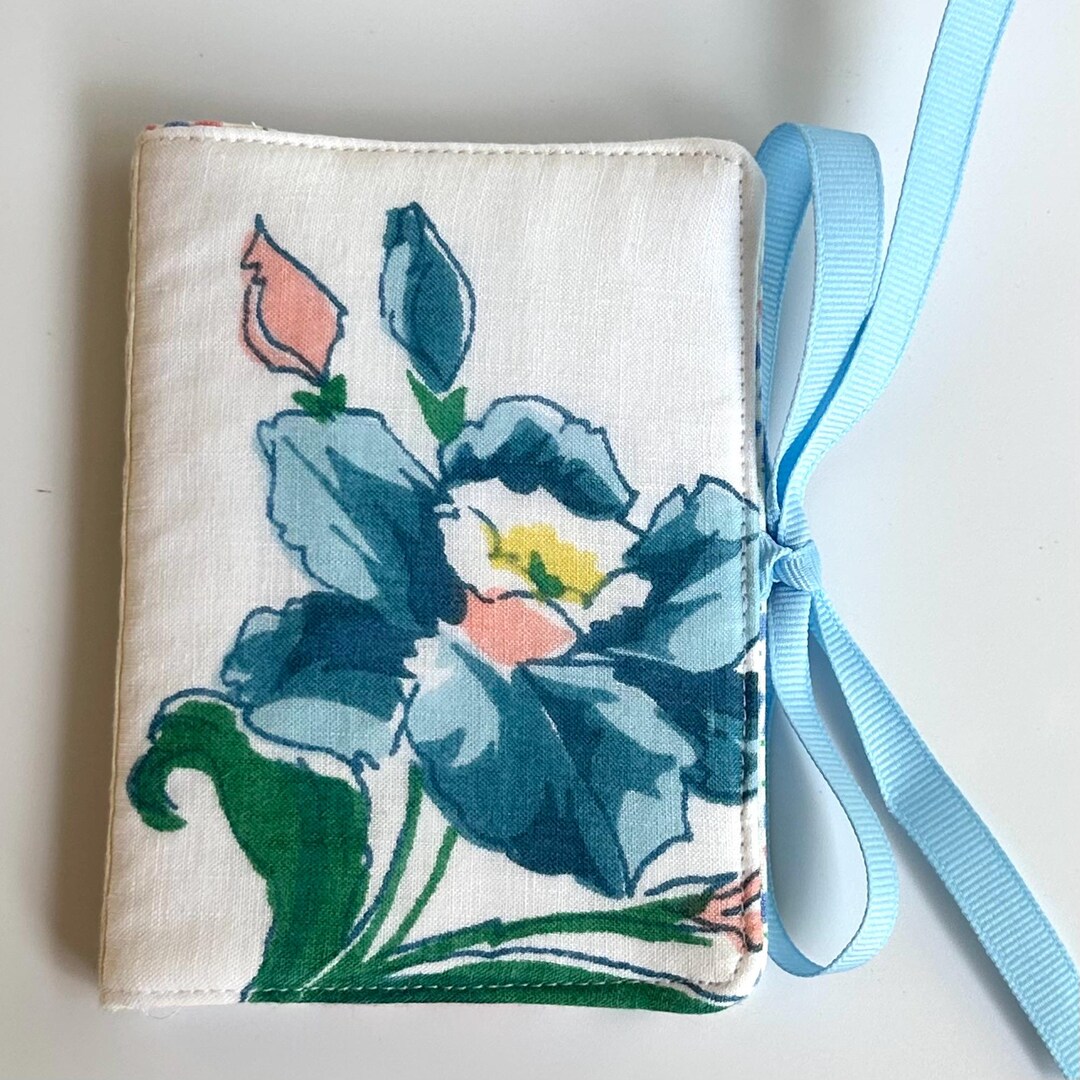 Vintage Linen Mini Notebook and Cover / Mini Notebook Cover / Vintage ...