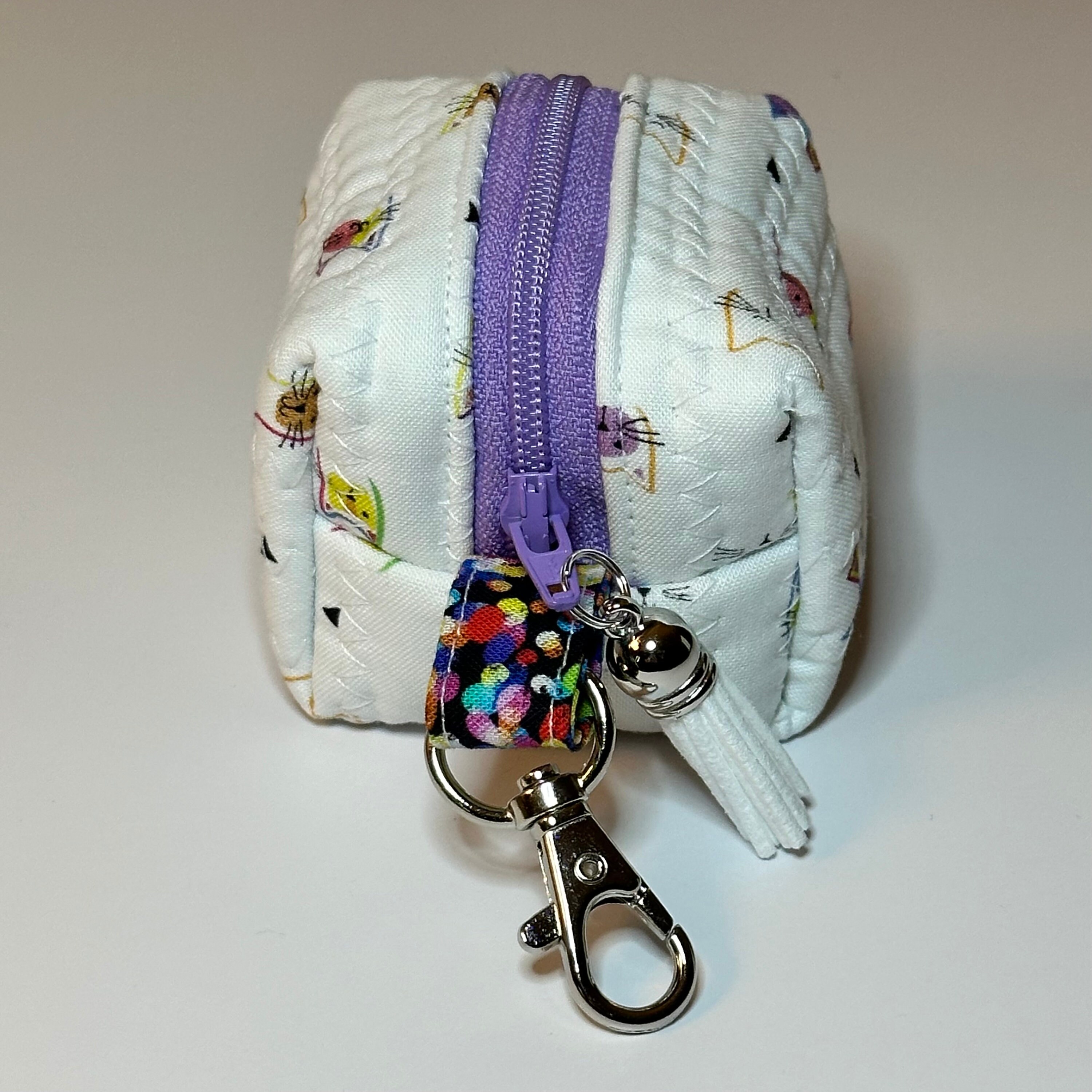Cat Tiny Box Pouch / Mini Box Pouch / Quilted Pouch Keychain / Tiny ...