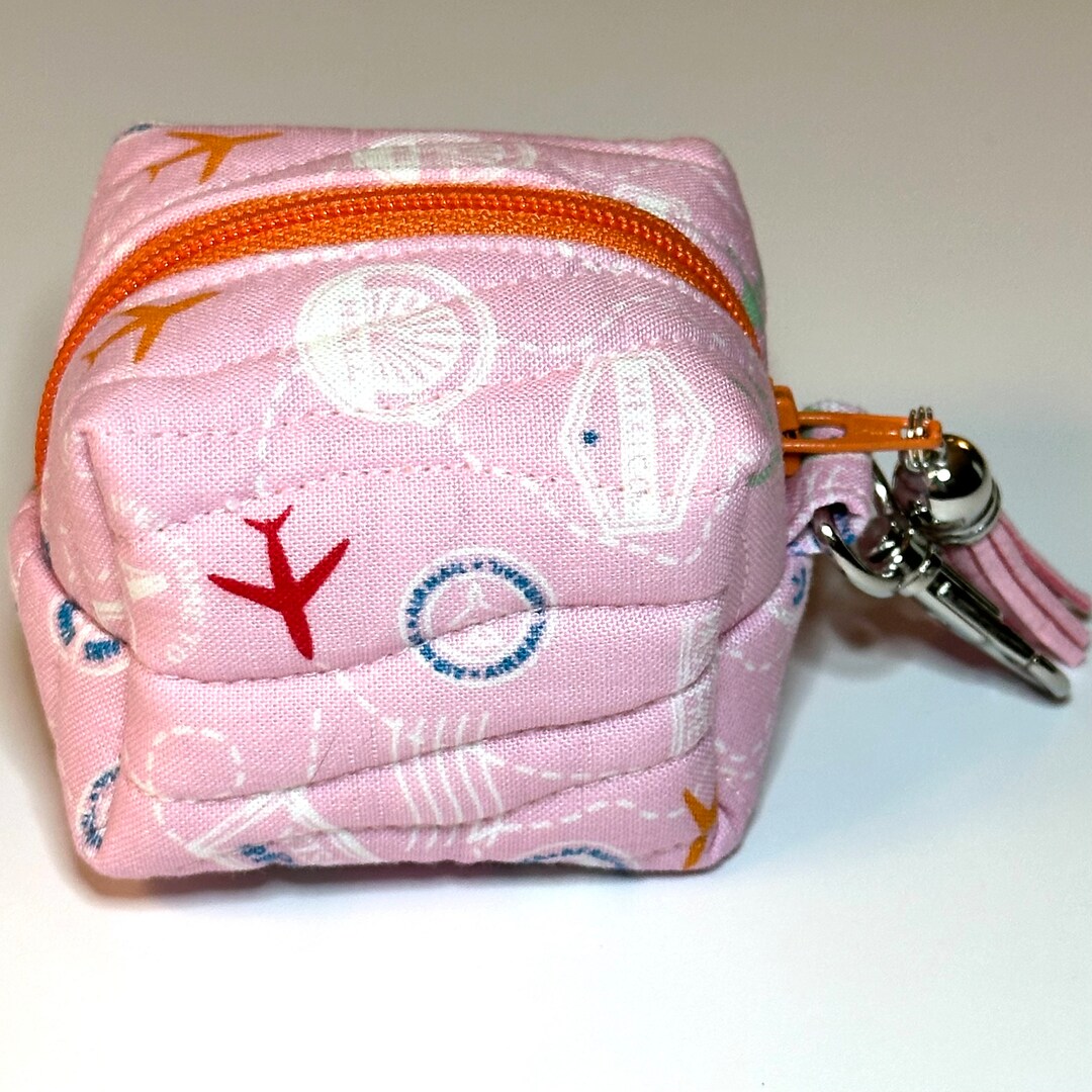 Travel Tiny Box Pouch / Mini Box Pouch / Quilted Pouch Keychain / Tiny ...