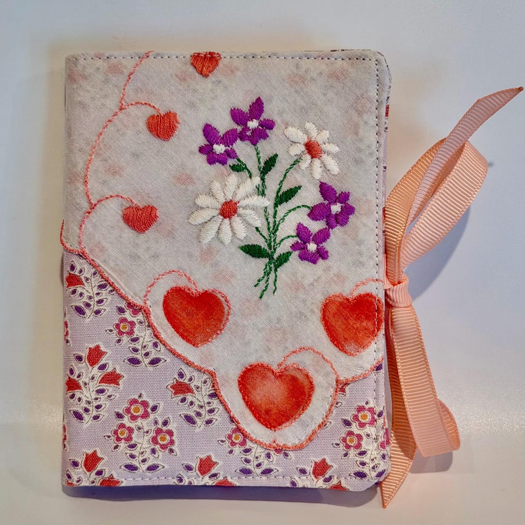 Vintage Linen Mini Notebook / Mini Notebook Cover / Vintage Hankie ...
