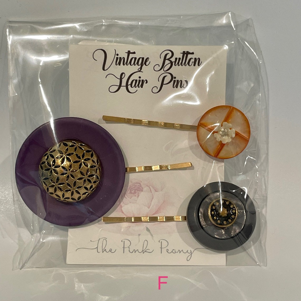 Vintage Button Hair Clips / Vintage Button Bobby Pins / - Etsy