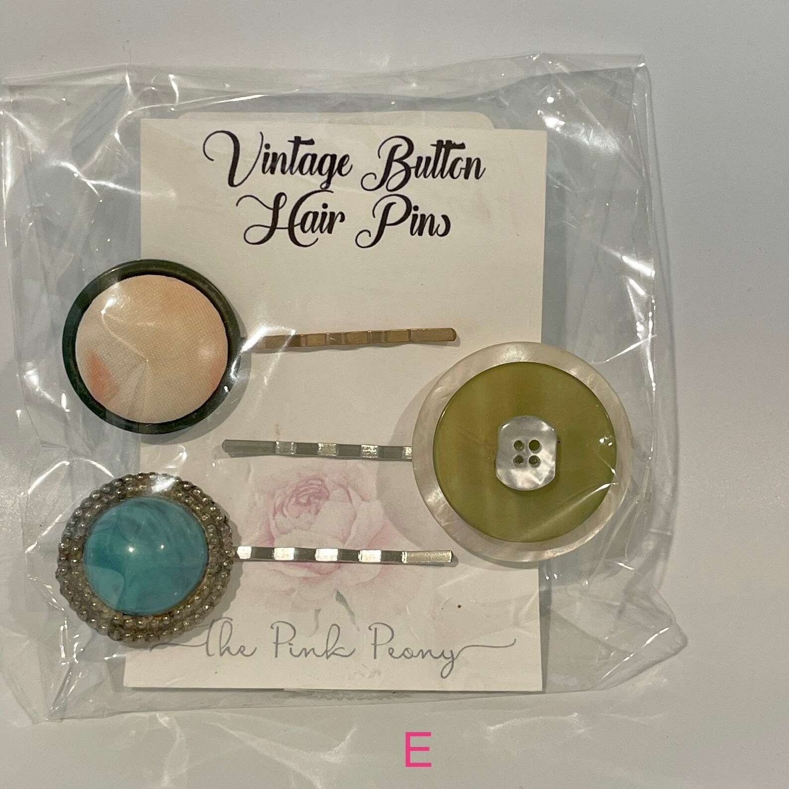 Vintage Button Hair Clips / Vintage Button Bobby Pins / - Etsy