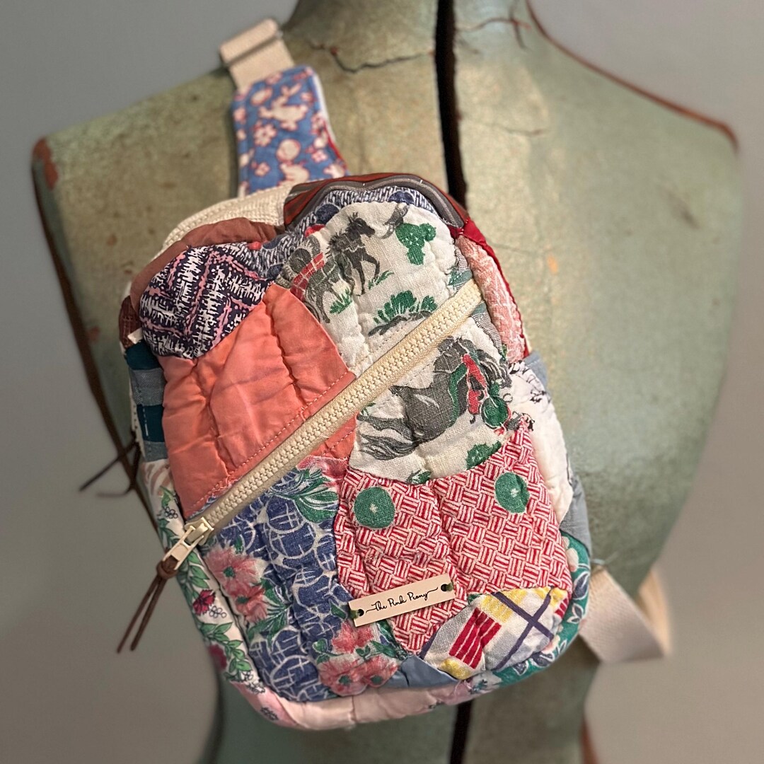 Vintage Quilt Cross Body Bag / Pouch Purse With Strap / Handbag ...