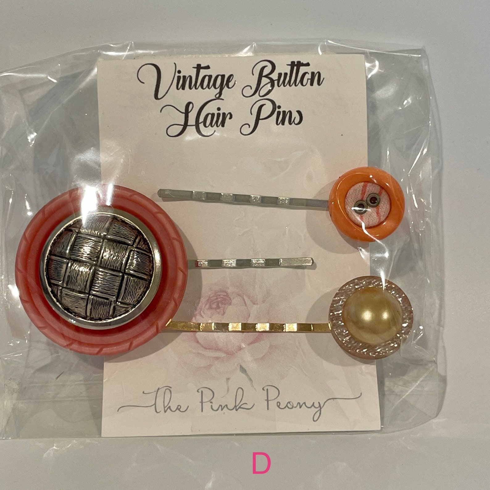 Vintage Button Hair Clips / Vintage Button Bobby Pins / - Etsy