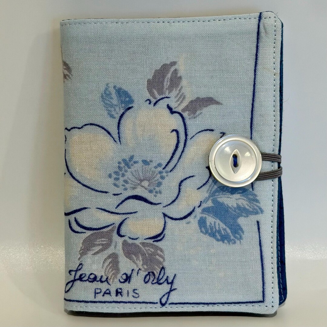 Vintage Linen Mini Notebook and Cover / Mini Notebook Cover / Vintage ...