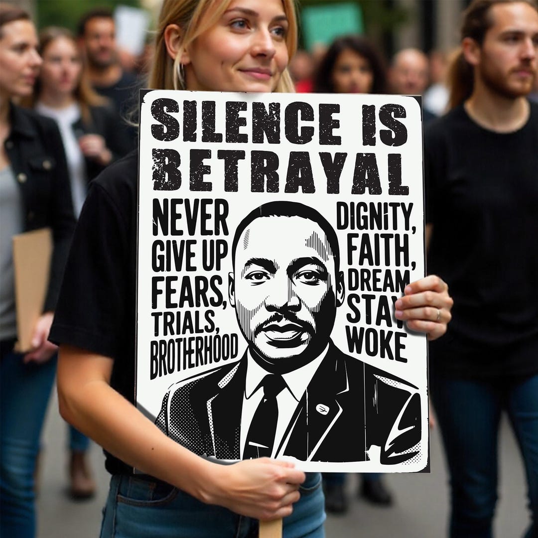 Silence is Betrayal MLK Protest Sign, 18x24 Printable Digital Download ...