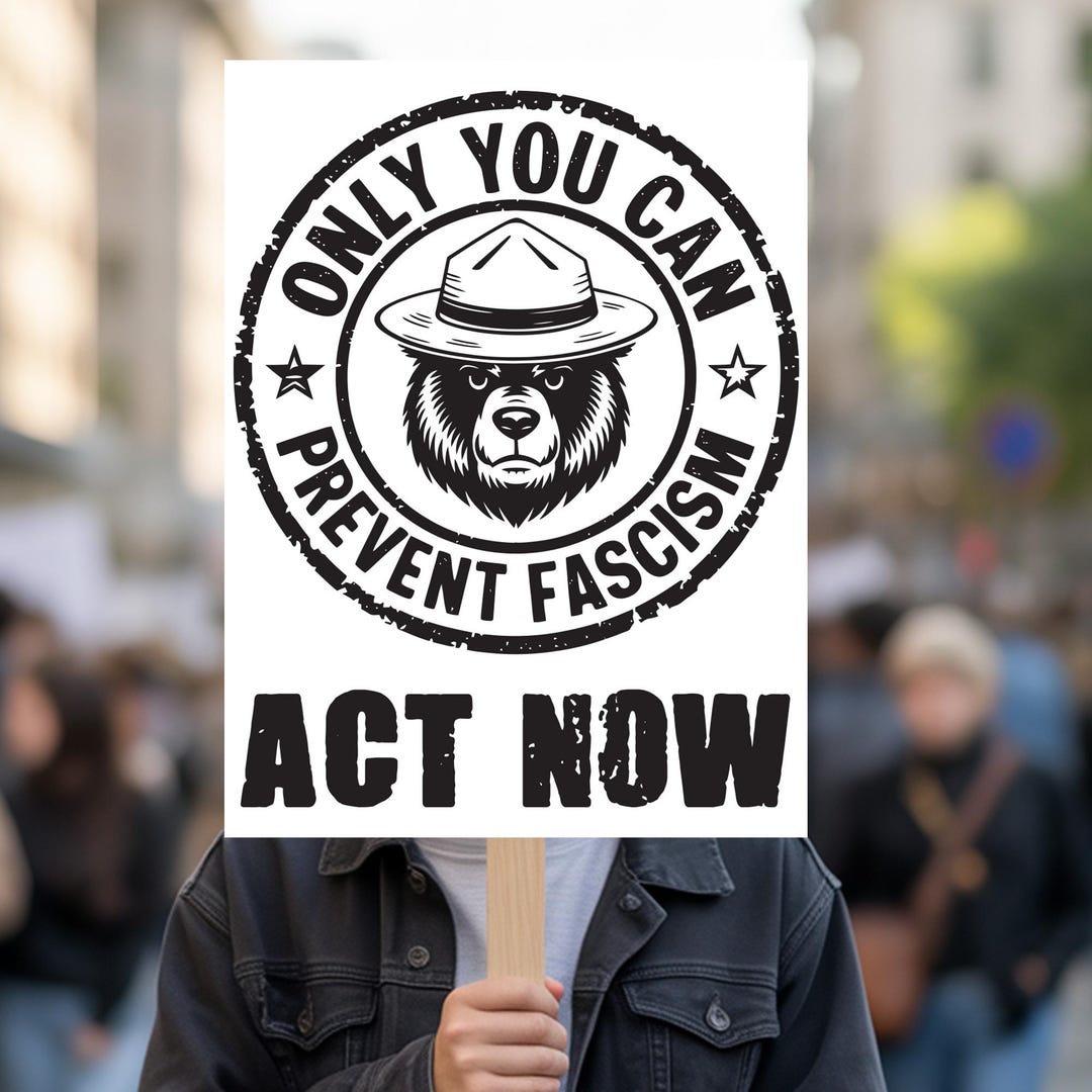 Anti Fascism Protest Sign: Durable Plastic, Wooden Handle, 18"x24 ...