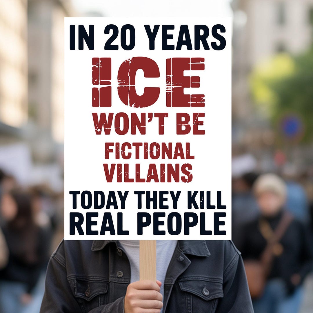 ICE Kill Protest Sign, Digital File Only, Black & White Background ...