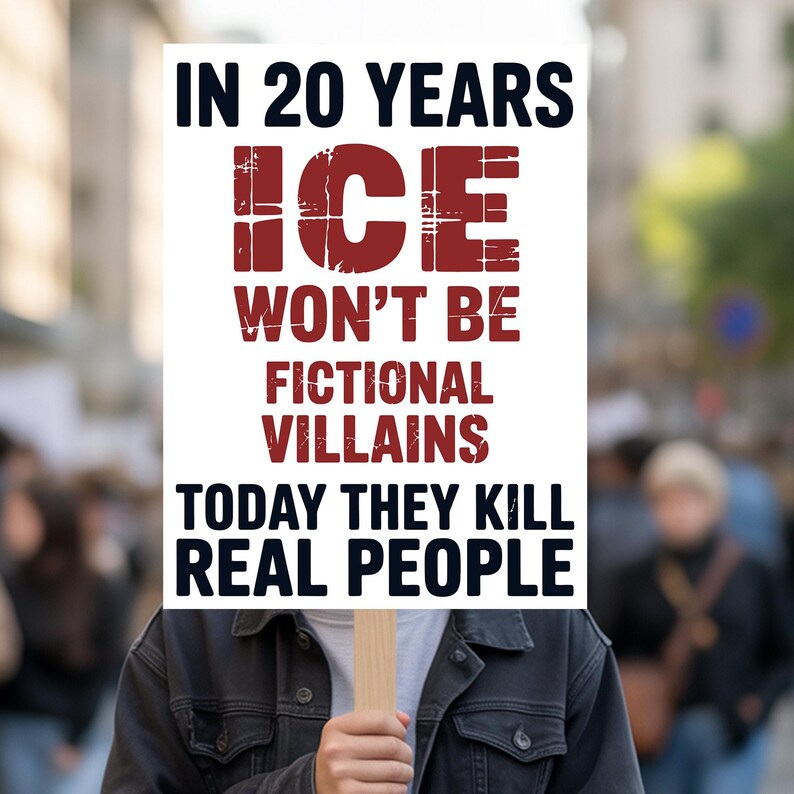 ICE Kill Protest Sign, Digital File Only, Black & White Background ...