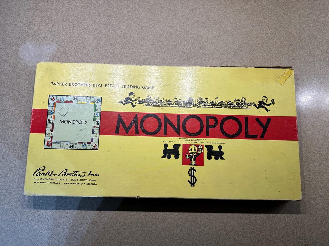 Vintage 1961 Monopoly Game W/wooden Character Pieces - Etsy