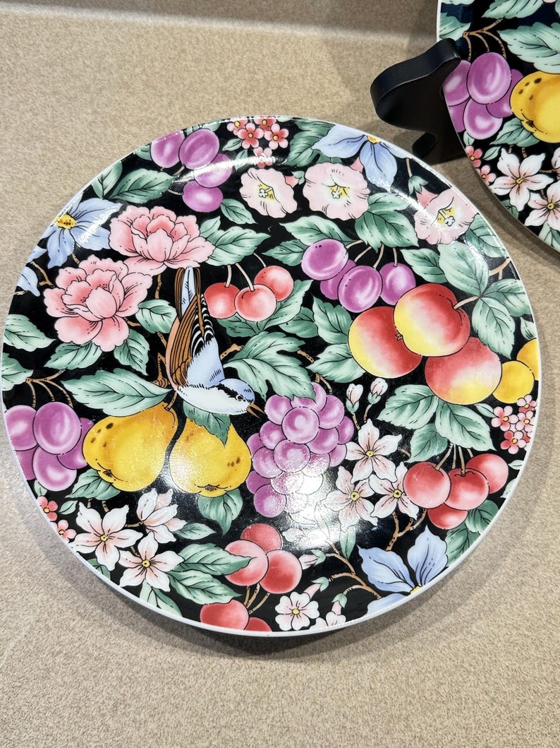 Set of 4 Vintage Albert Kessler Bird Fruit Flower Garden Plates - Etsy