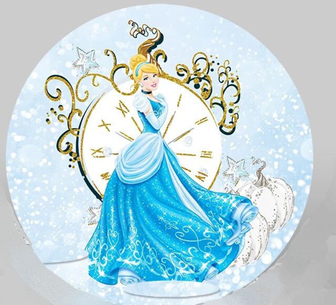 Cinderella Disney Princess Round Photo Backdrop WITH 20 Balloons/5 Foot ...