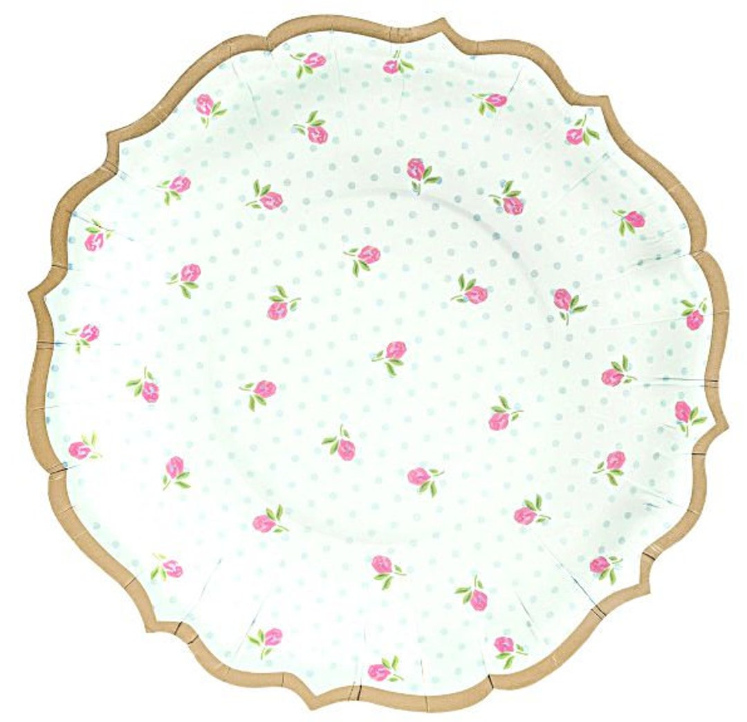Rose Bud Shabby Chic Paper Plate 7 Inch 8 Pack - Etsy