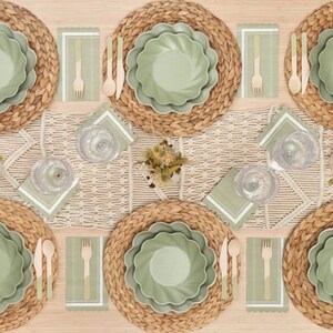 SAGE or BLUE Eco Bamboo Partyware /plates/napkins/utensils - Etsy