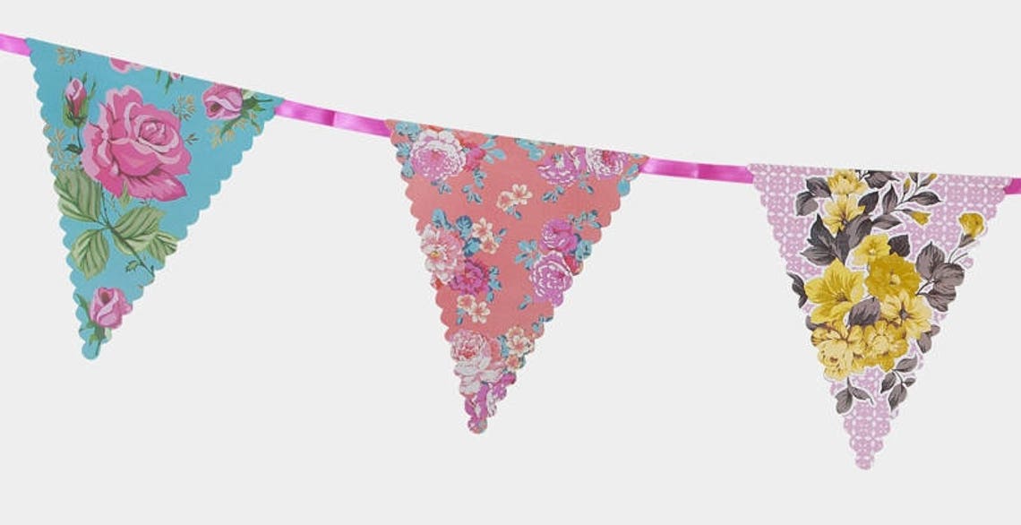Shabby Chic Floral Banner - Etsy