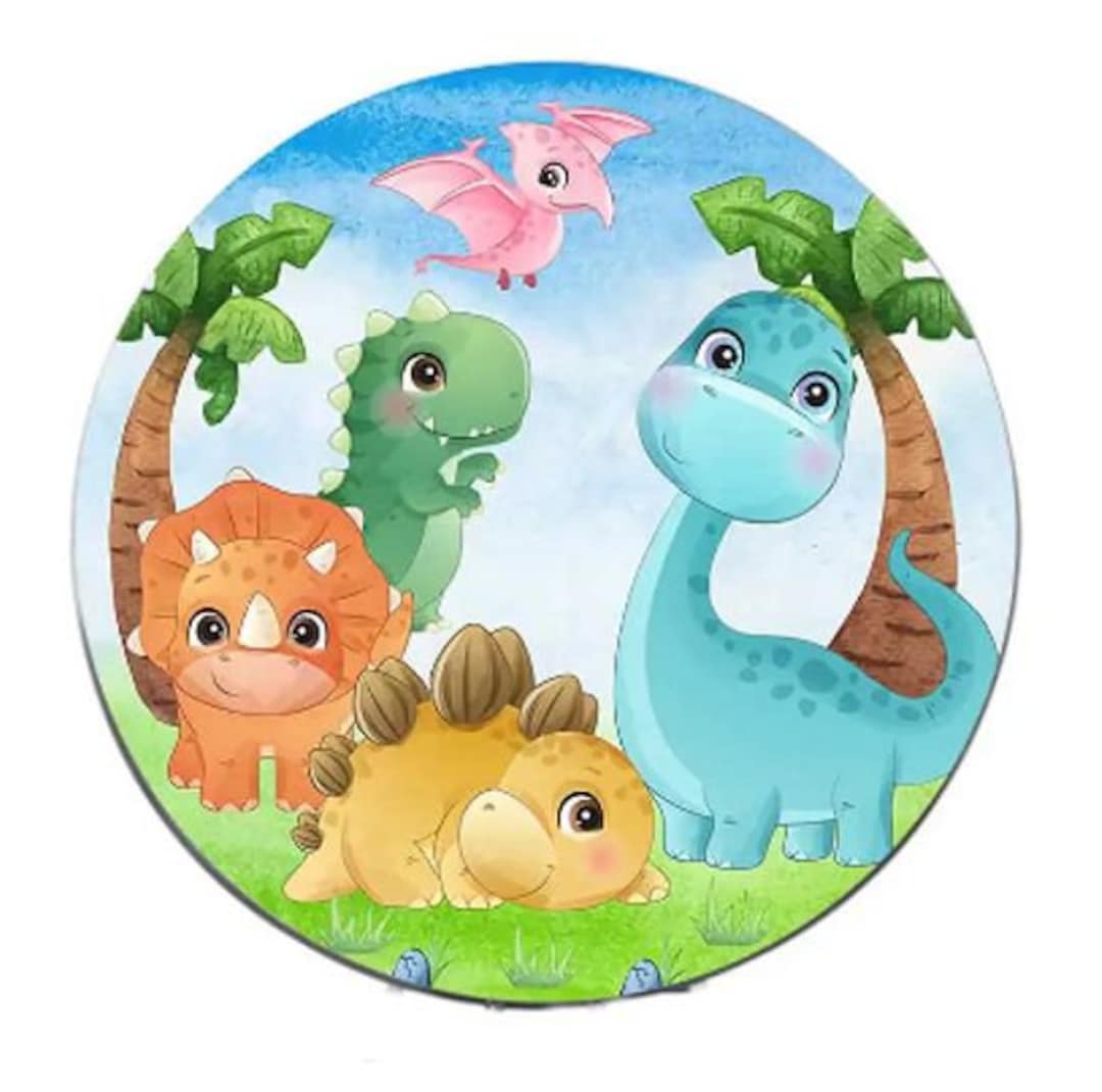 Baby Dino Photography Backdrop Circular Design on Square Back 4 Feet - Etsy