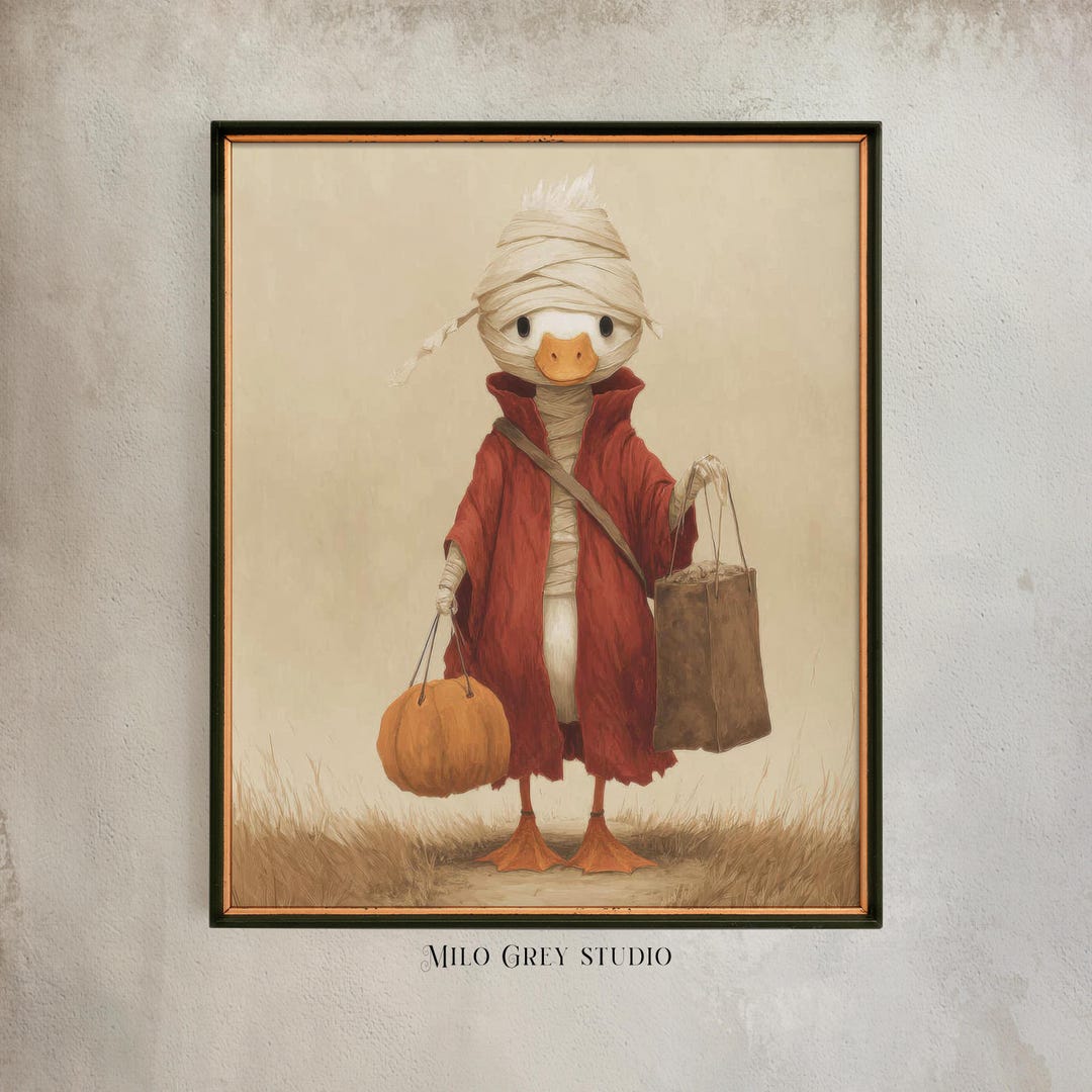 Halloween Goose in Mummy Costume - Fun Printable Art, Cute Spooky ...