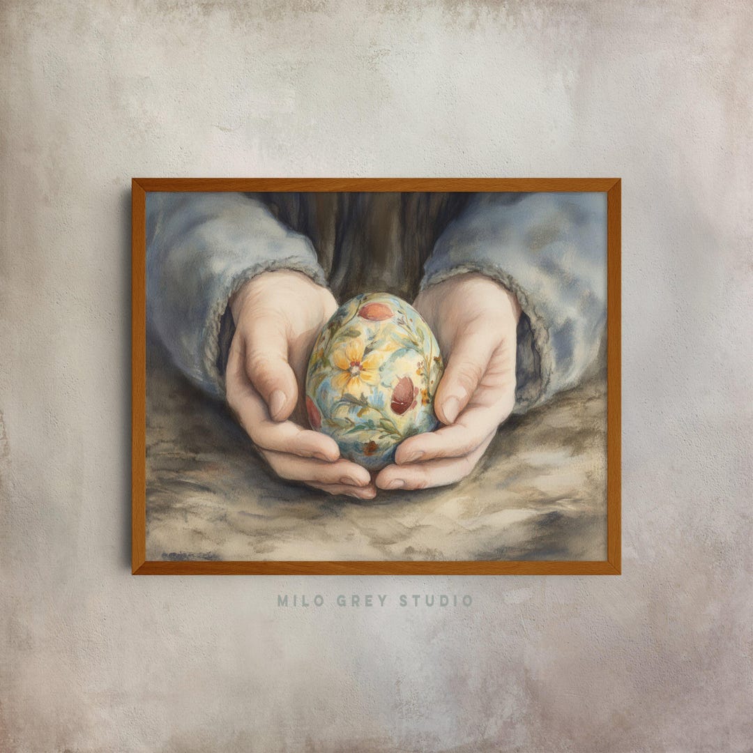 Easter Egg Digital Art Print, Printable Easter Decoration, Spring ...