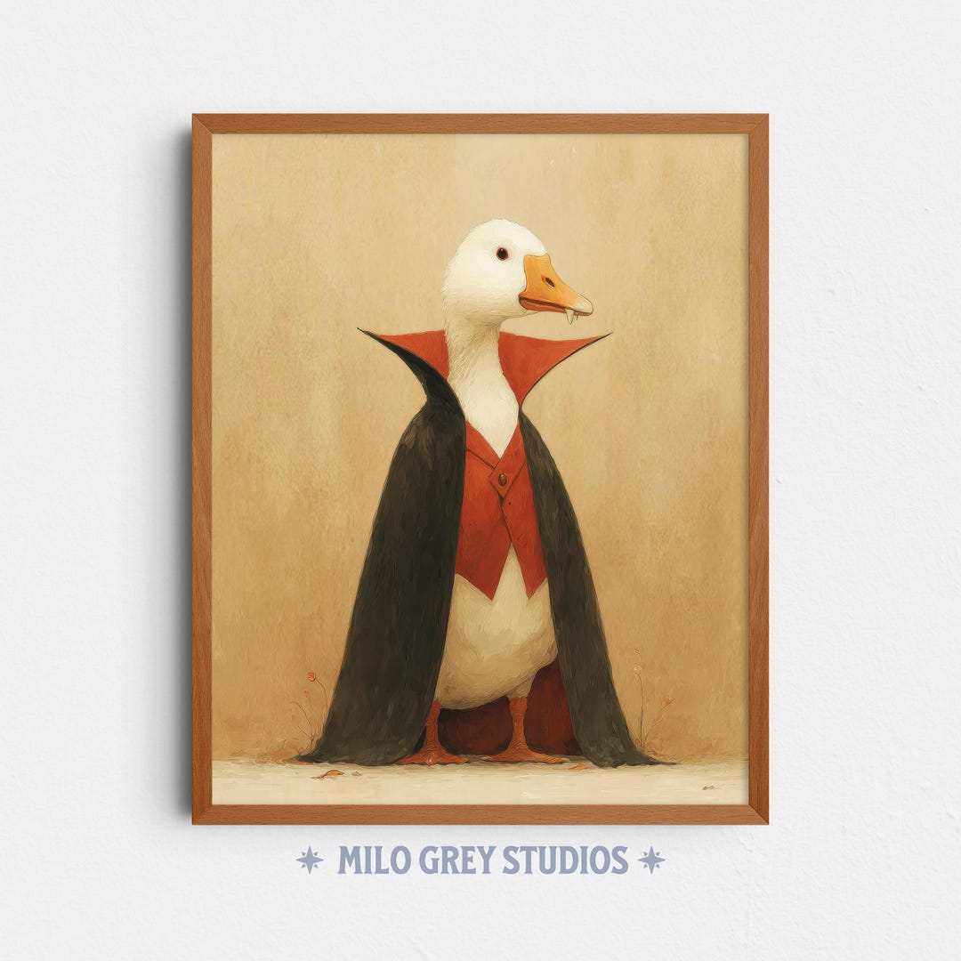 Silly Goose in Vampire Costume Printable - Fun Halloween Wall Art ...