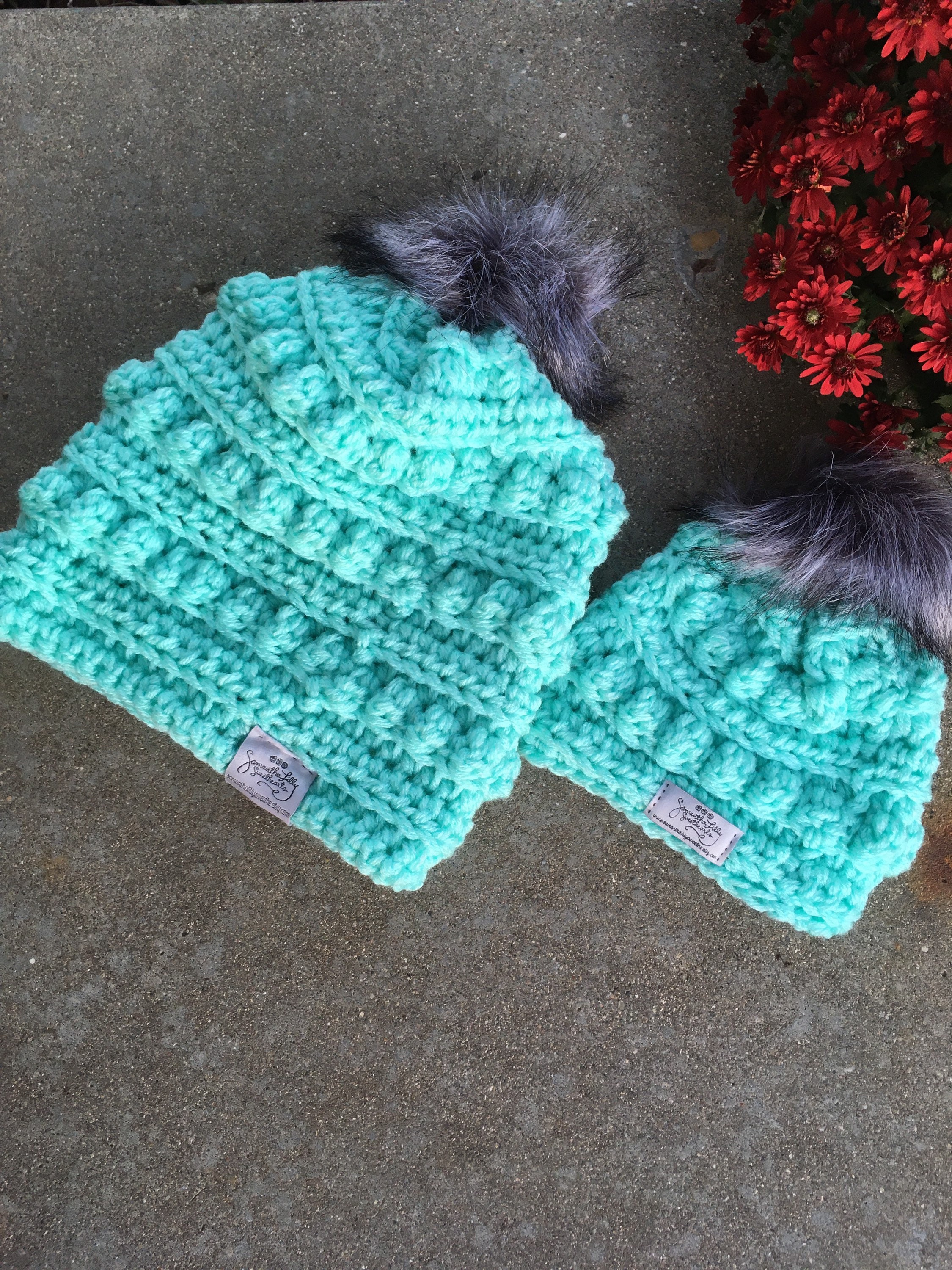 Mom and Me Set, Toboggan, Bobble, Slouch, Toboggan Set, Toboggan for ...
