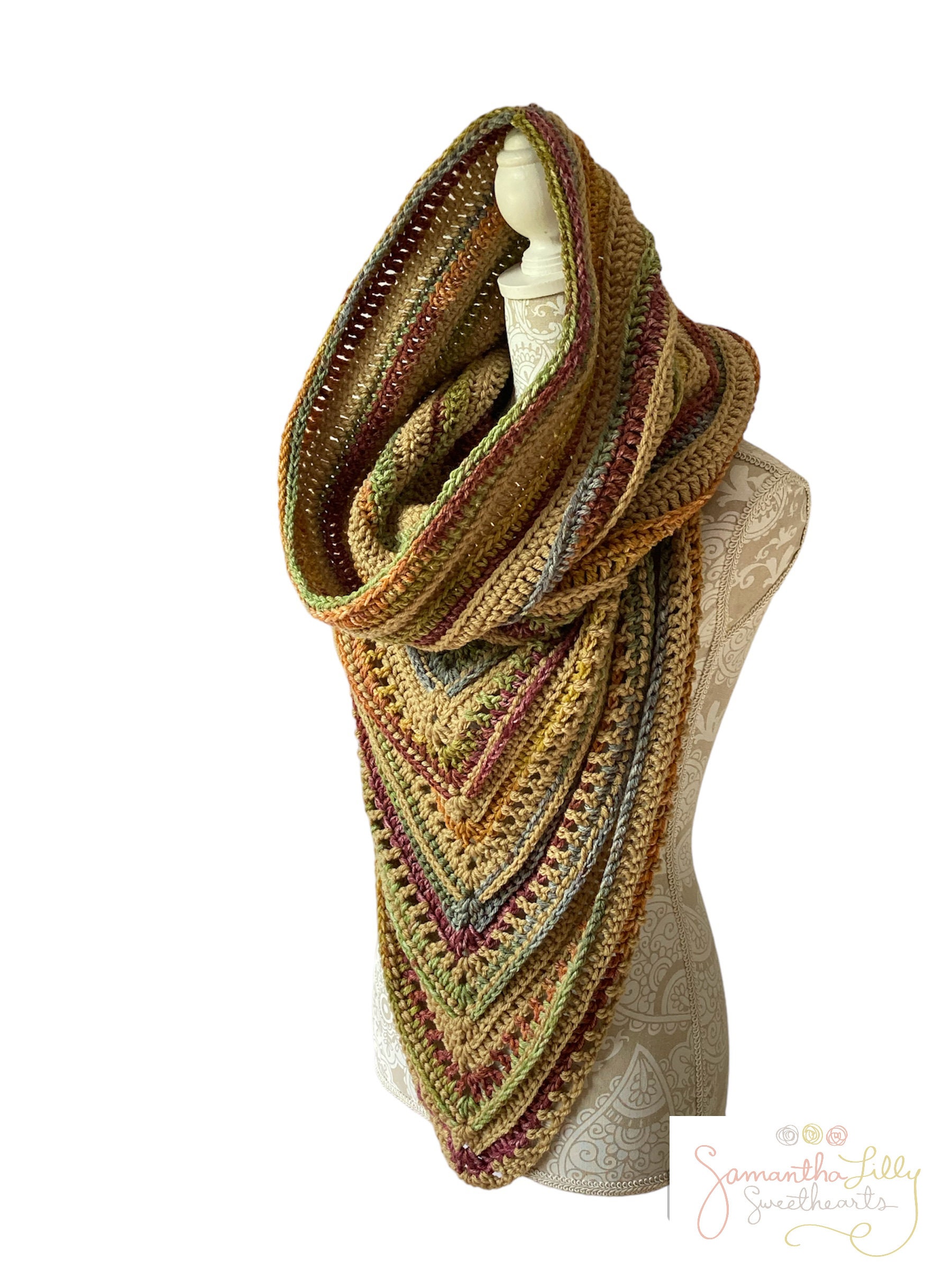 Wild Oleander Hooded Scarf, Boho, Scoodie, Infinity Scarf, Triangle ...