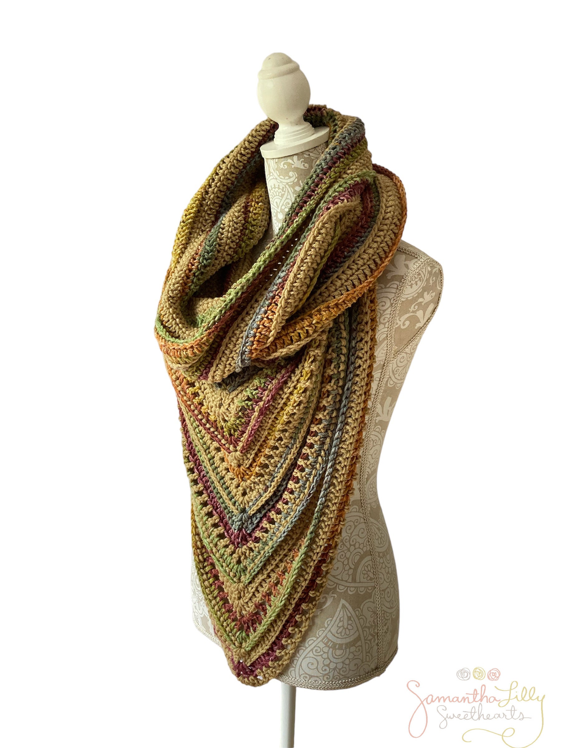 Wild Oleander Hooded Scarf, Boho, Scoodie,infinity Scarf,triangle,cowl ...