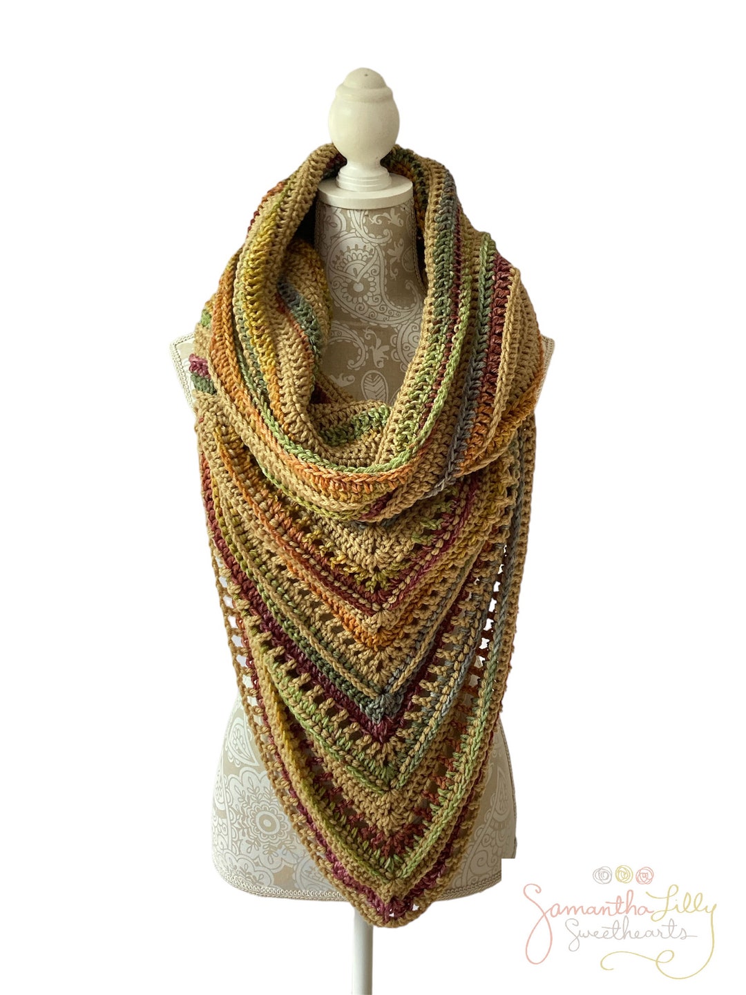 Wild Oleander Hooded Scarf, Boho, Scoodie, Infinity Scarf, Triangle ...