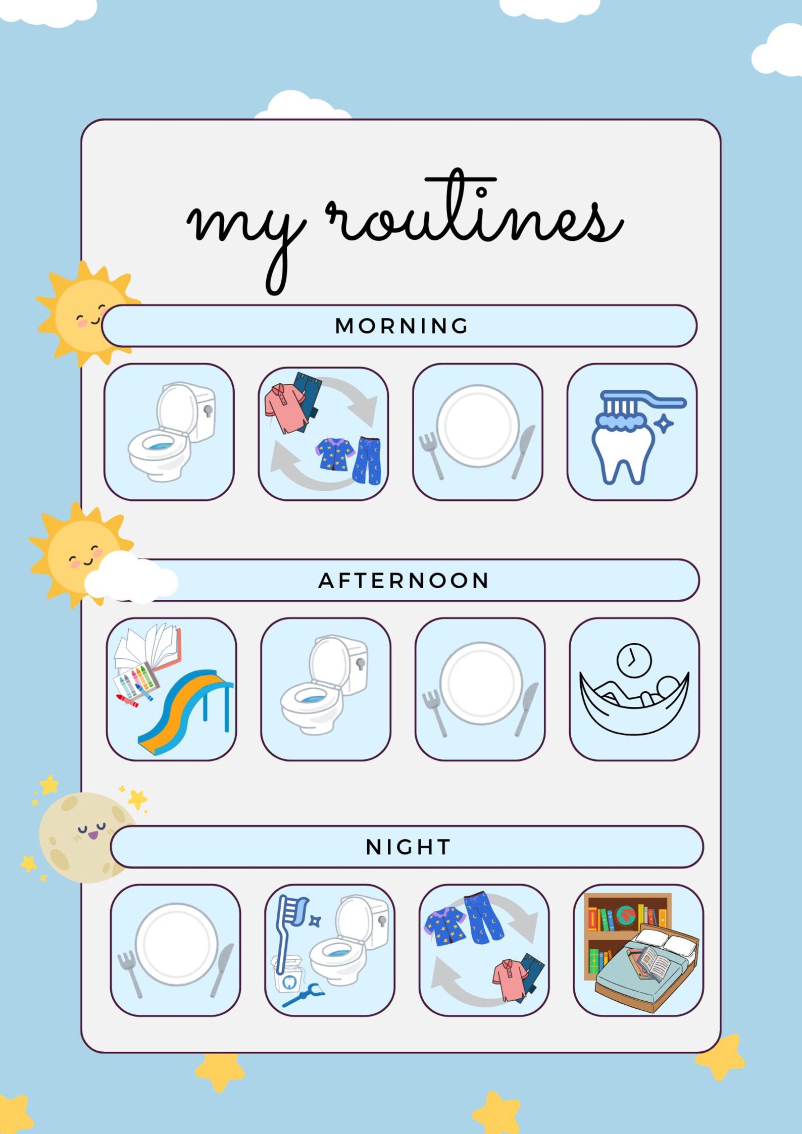 Childrens Daily Routines - Etsy