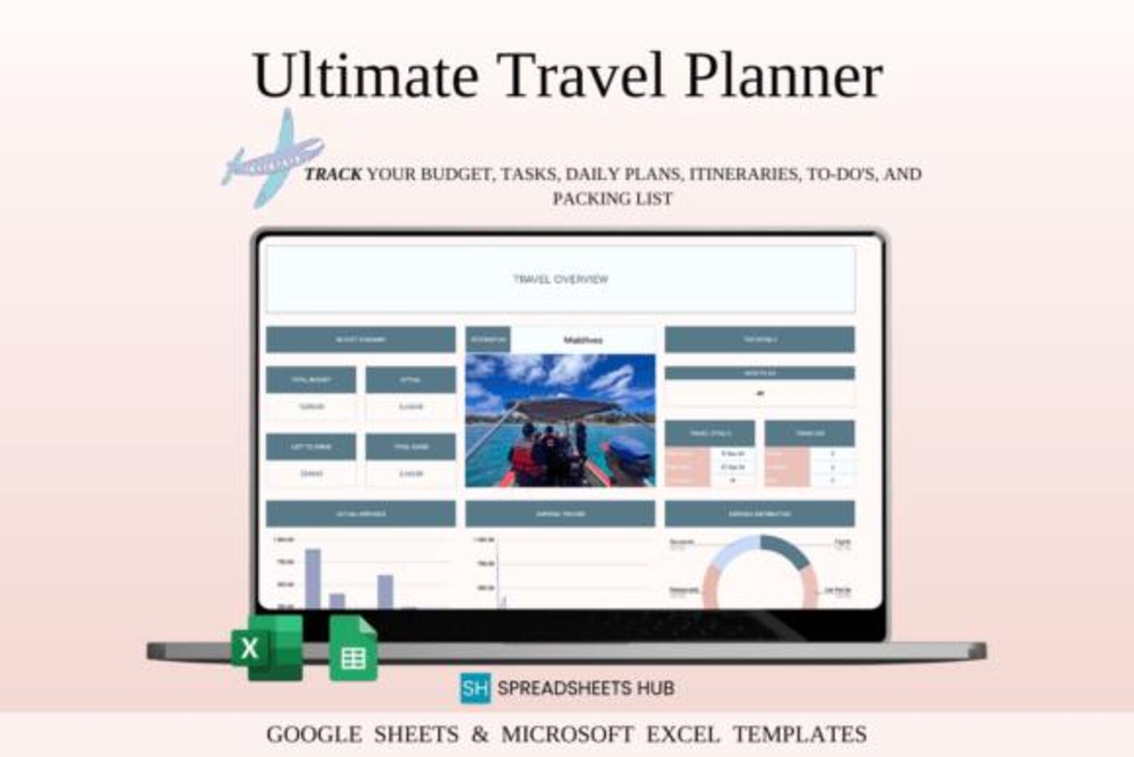 Travel Planner Google Sheets Digital Trip Planner Travel Itinerary ...