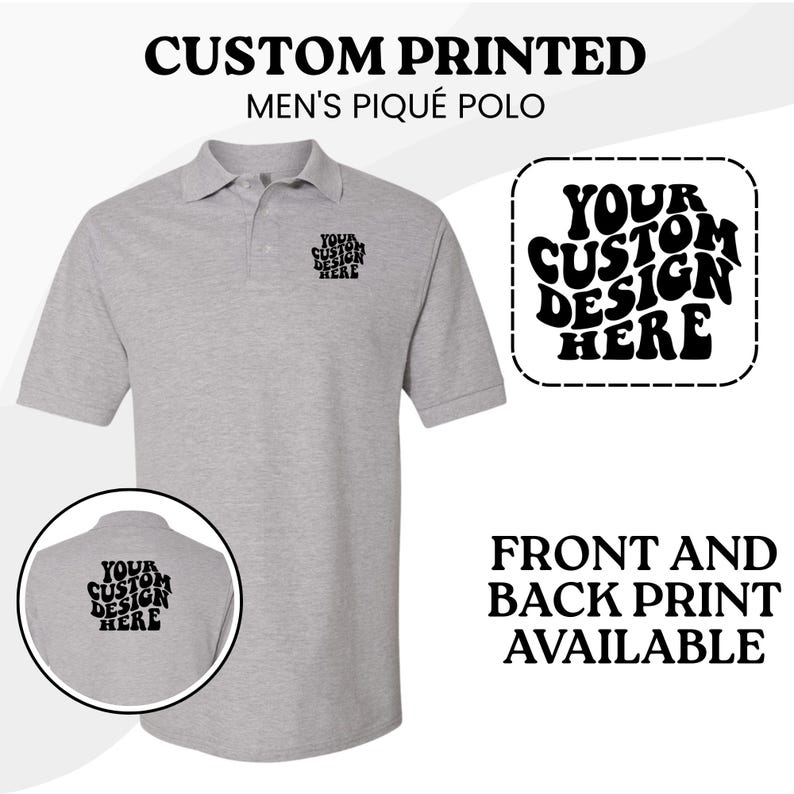 Customized Front Back Polo Shirt, Custom Polo Shirts, Custom Business ...