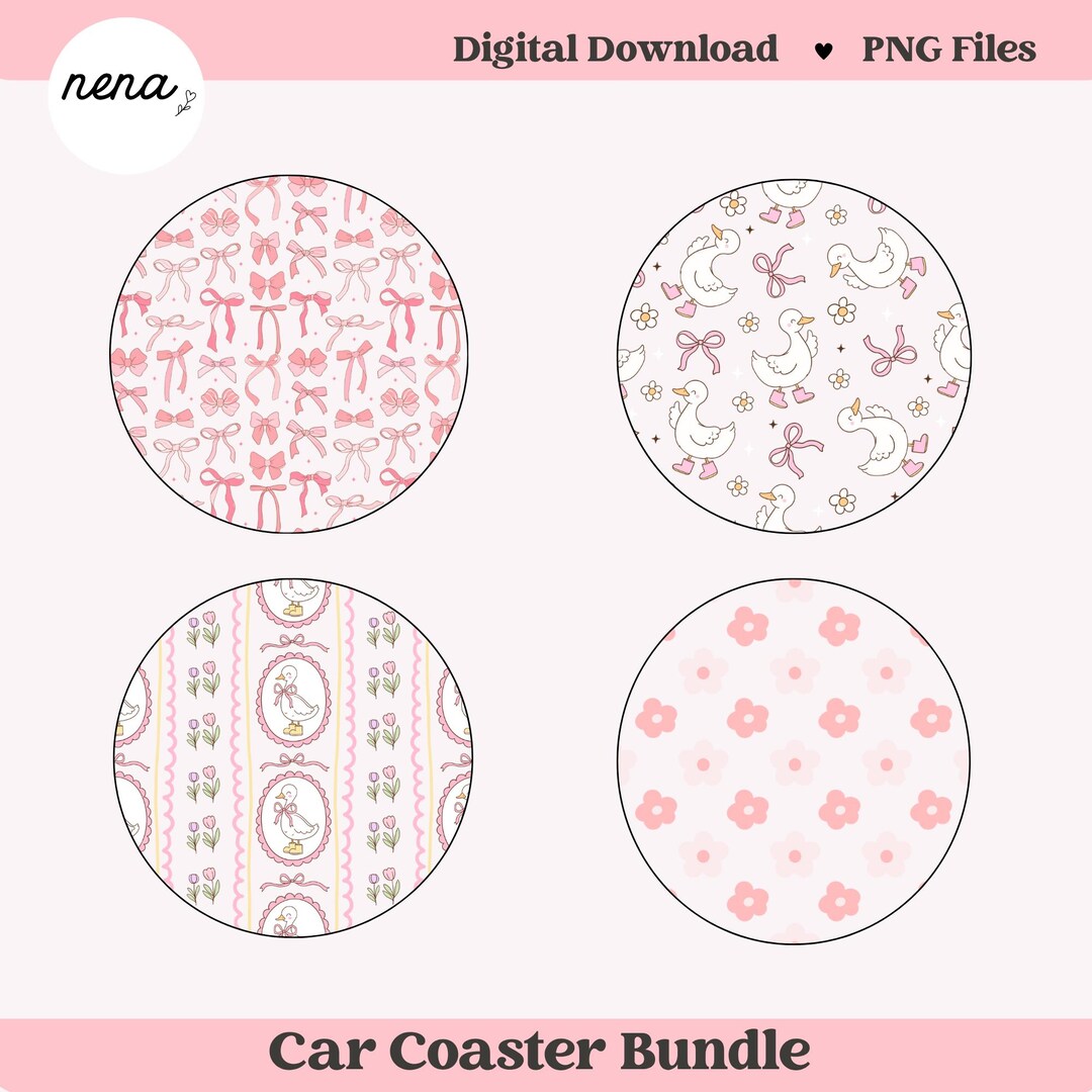 Car Coasters PNG BUNDLE | Trendy Sublimation Files | Neoprene Car ...