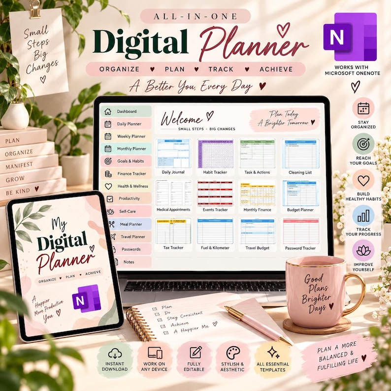 Onenote Template 2026| Professional Onenote Planner | Project ...