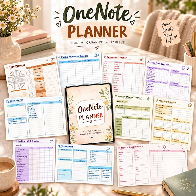 Onenote Template 2026| Professional Onenote Planner | Project ...