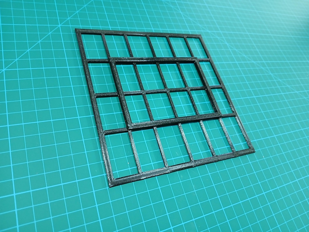1:12 Scale 3D Printed Wide Warehouse Windows for Miniatures, Dioramas ...