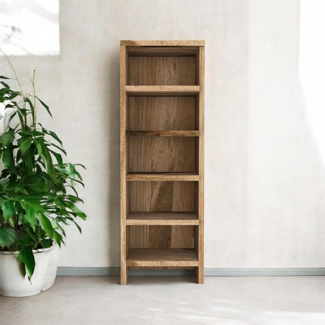 Amisha Mango Wood CD Storage Rack – Natural Finish 5-shelf Media ...