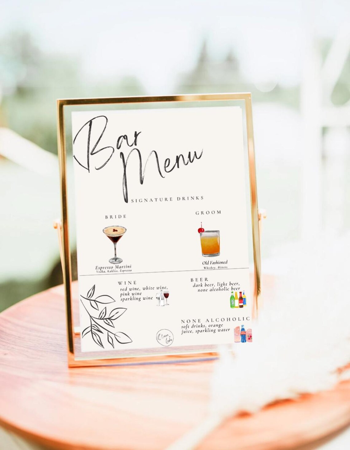 Bar Menu Template, Modern Editable Drink Menu Template, Bar Menu ...