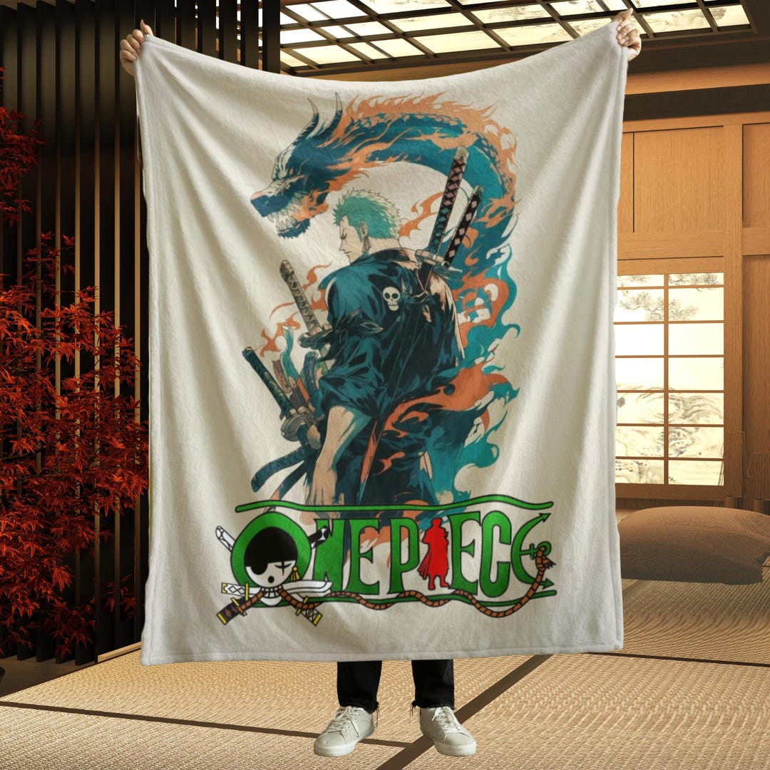 One Piece Blanket Roronoa Zoro Blanket Anime Throw Fleece Blanket Gift ...