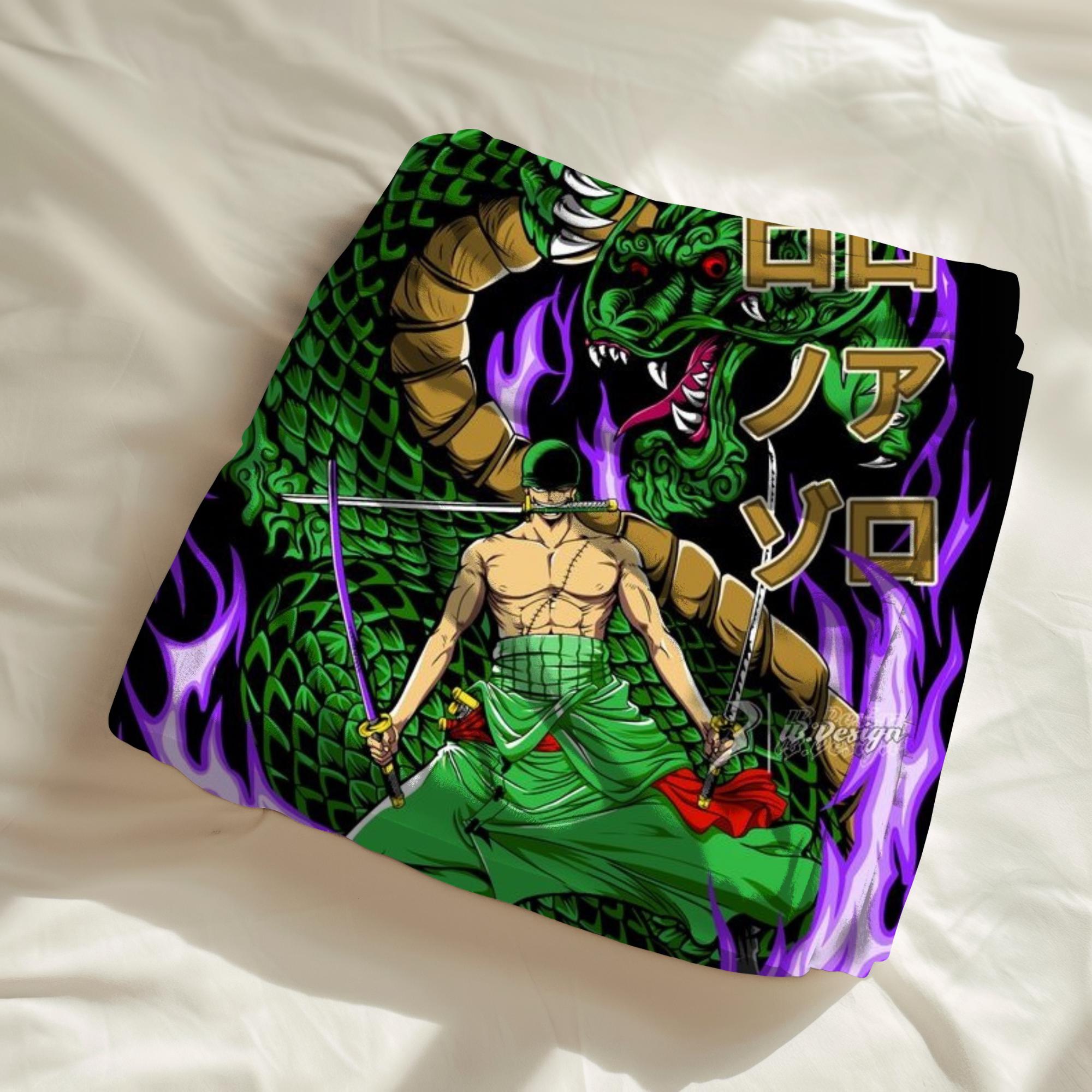 One Piece Blanket Roronoa Zoro Blanket Zoro and Dragon Art Roronoa Zoro ...