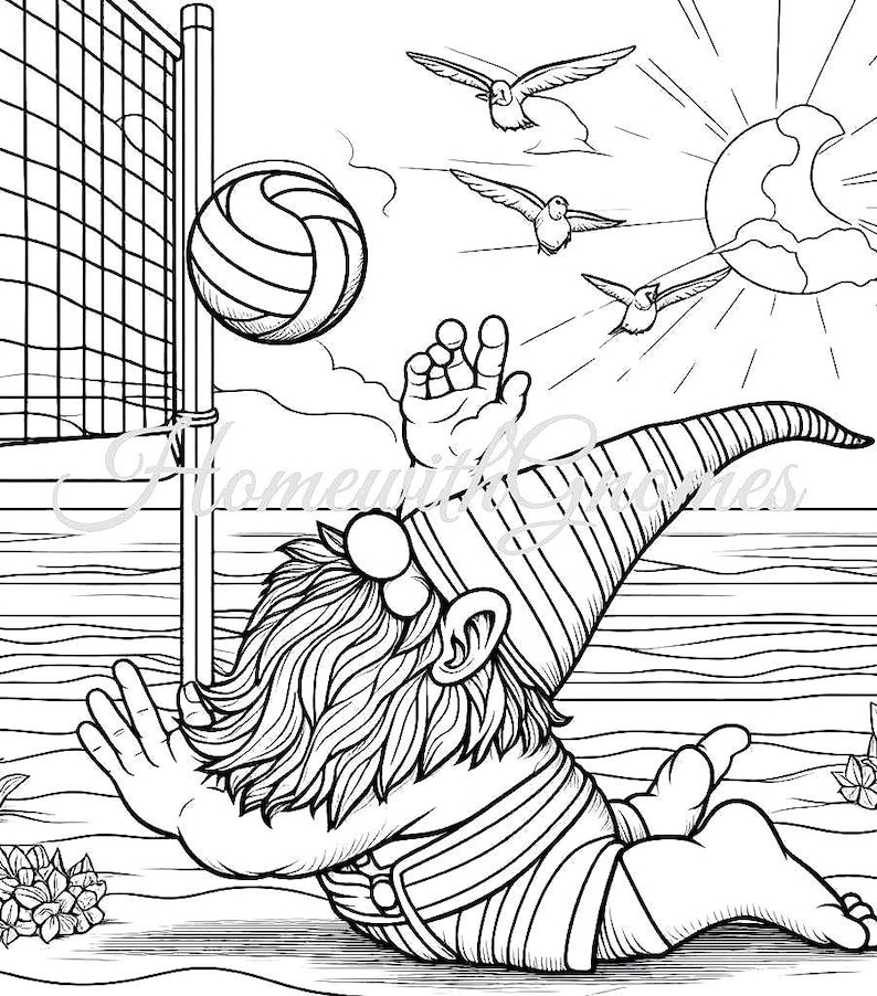 Gnome Coloring Book Bundle: Cottagecore & Beach Themes (PDF Printable ...