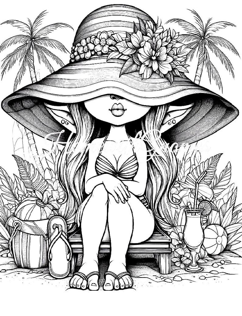 Gnome Coloring Book Bundle: Cottagecore & Beach Themes (PDF Printable ...