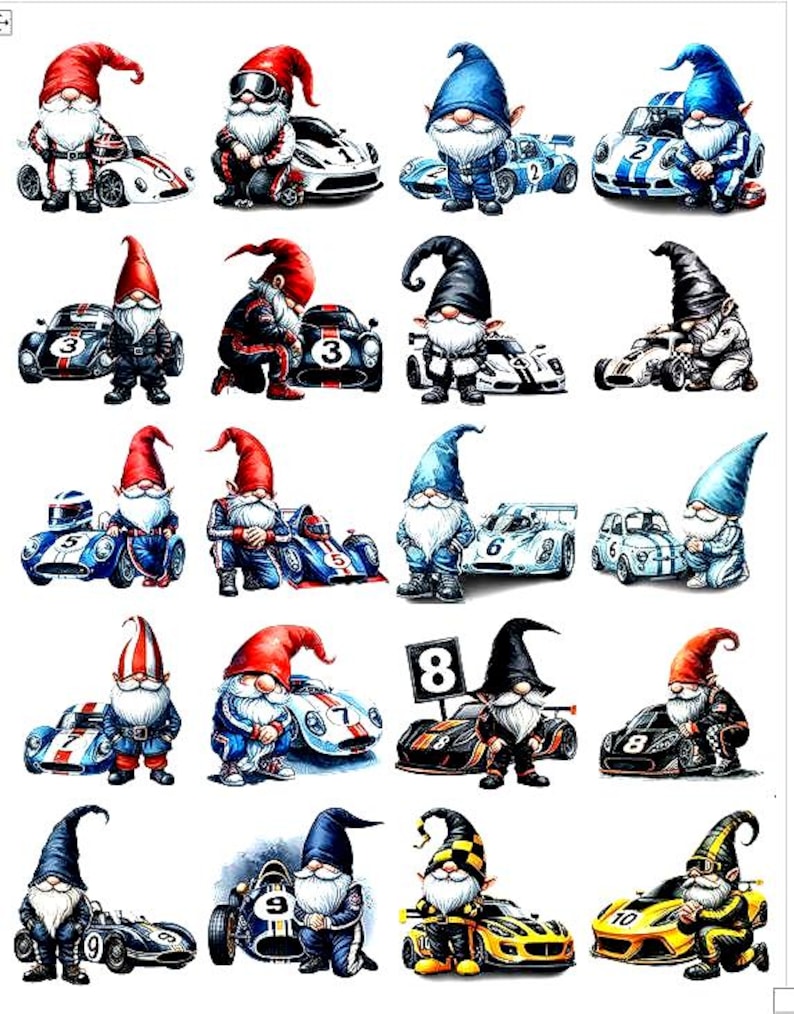 Racing Gnome Clipart Bundle – 100 Race Car Pngs (digital Download) - Etsy