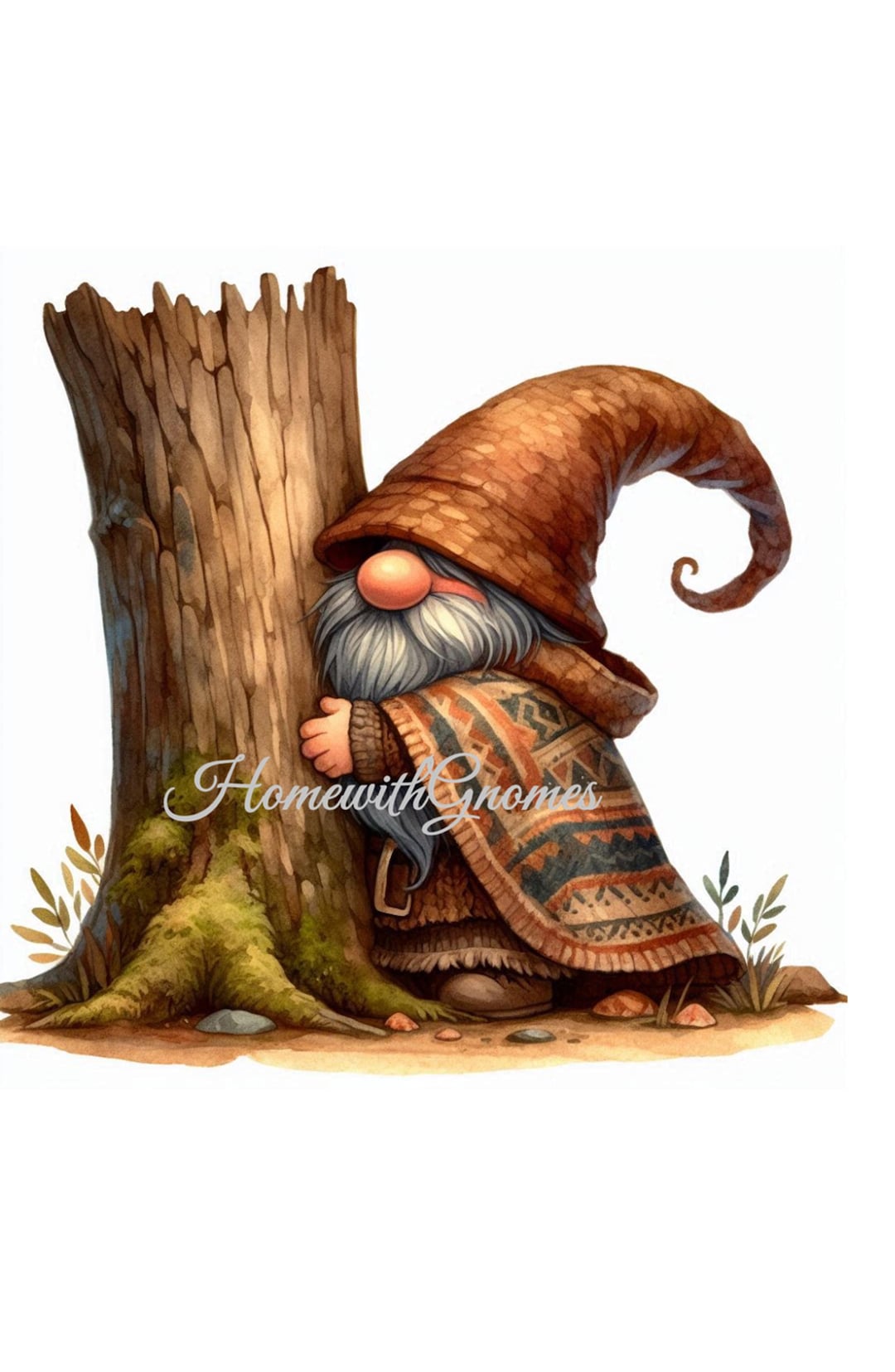 Gnome Tree Hugs Clipart Bundle, Forest & Bonsai Art (digital Download ...