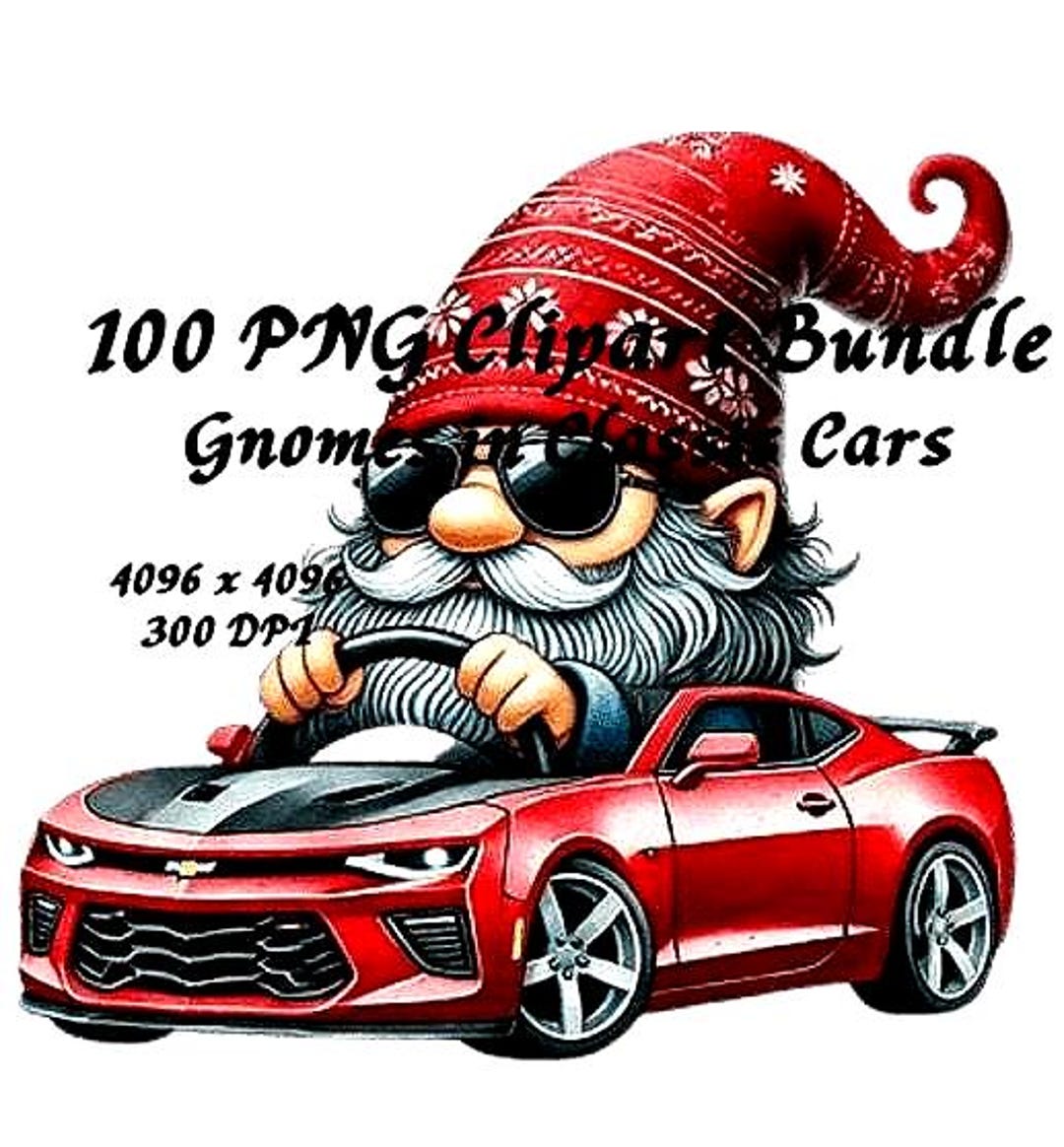 100 Transparent PNG Classic Car Gnome Clipart | Vintage Auto Gnome Art ...